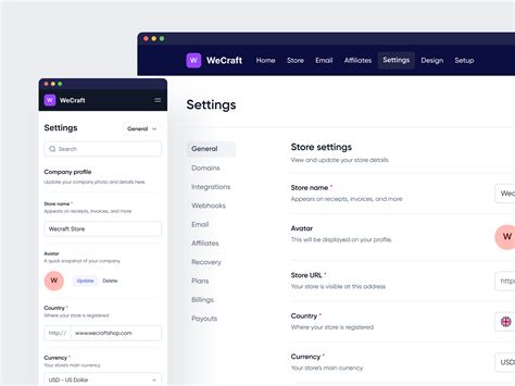 Store General Settings Behance