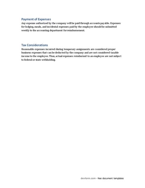 Temporary Assignments Policy In Word And Pdf Formats Page 2 Of 2