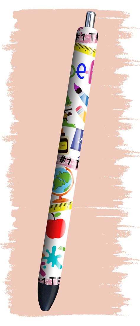 Teacher Pen Wraps School Pen Wrap Glitter Pen Wraps Etsy