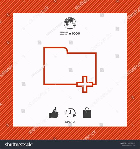 folder icon plus sign add attach stock vector royalty free 1982595182