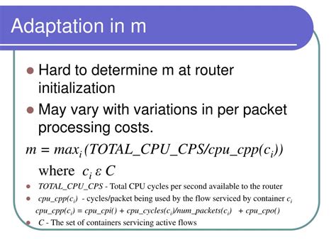 Ppt Adaptive Cpu Allocation For Software Based Router Systems