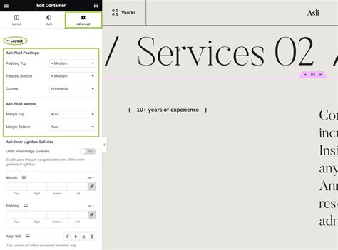 Using Fluid Spacing Presets Asli