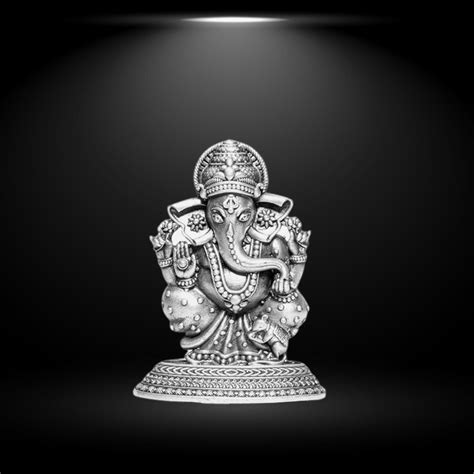 Candrin 925 Ganesha 2d Idol Candrin Jewellery