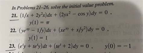 Solved In Problems 21 26 Solve The Initial Value Problem