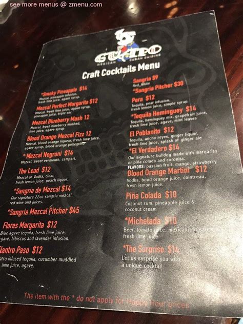 Online Menu Of Guapo Mexican Cuban Cuisine Restaurant Yonkers New York Zmenu