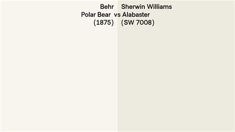 Behr Polar Bear 1875 Vs Sherwin Williams Alabaster Sw 7008 Side By