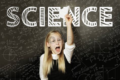学生小女孩和科学背景儿童在科学发高清图片下载 正版图片503822485 摄图网