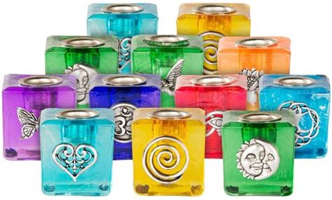 Glass Mini Candle Holders W Pendants