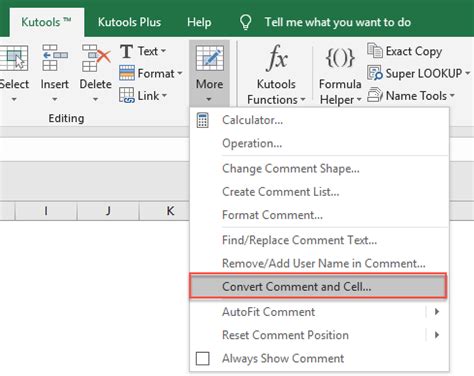 Quickly Convert Between Cell Contents And Comments In Excel