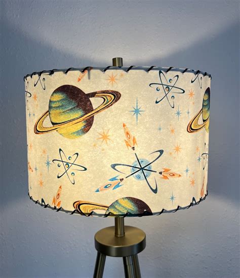 Mid Century Vintage Style Fiberglass Lamp Shade Atomic Retro Futurism