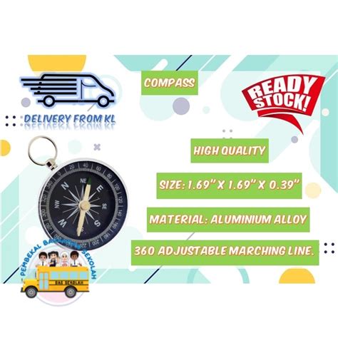 Compass Kompas Aluminium Untuk Pengakap Aluminium Compass Navigation Tool For Scout Shopee