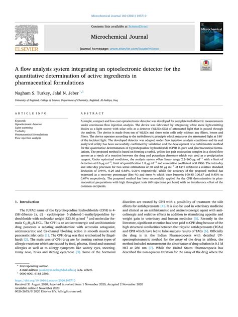 Pdf A Flow Analysis System Integrating An Optoelectronic Detector For