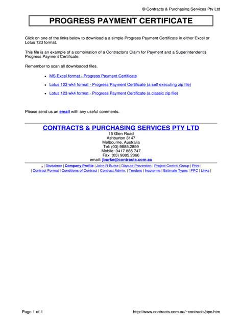 Fillable Online Progress Payment Certificate Fax Email Print Pdffiller