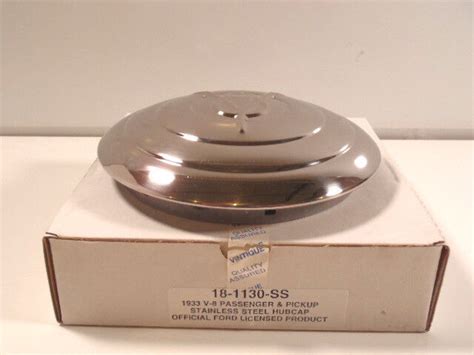 Ford V8 Car And Pickup Truck Polished Stainless Steel V 8 Logo Hubcap
