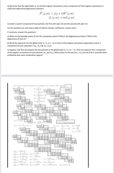 Solved We Know That The Eigenstates Jm ﻿of Total