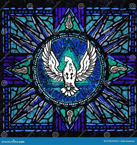 Dove Holy Spirit In Stained Glass Stock De Ilustración Ilustración De