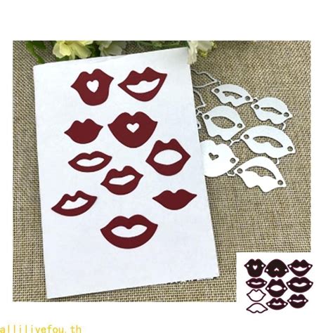Live สีแดงริมฝีปากตัดโลหะตาย Scrapbooking ลายฉลุ Die Cuts การ์ดลายนูน
