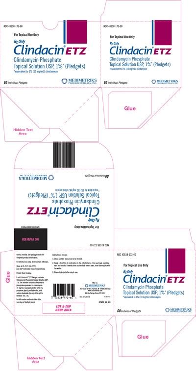 Ndc 43538 172 Clindacin Etz Clindamycin Phosphate Swab Topical