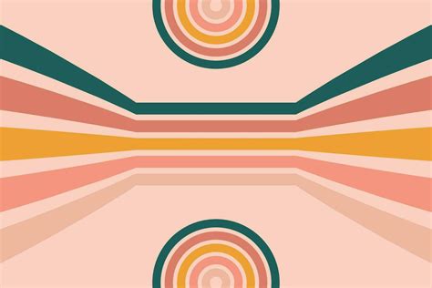 Groovy Abstract Rainbow Swirl Background Retro 1960s And 1970s Vector