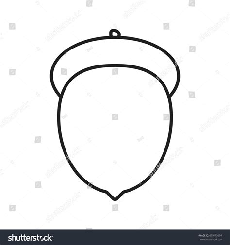 Acorn Linear Icon Thin Line Illustration Stock Vector Royalty Free