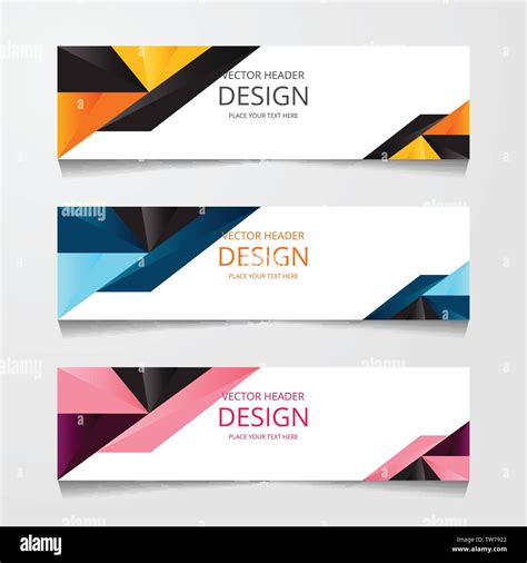 Abstract Design Banner Web Template With Three Different Color Layout
