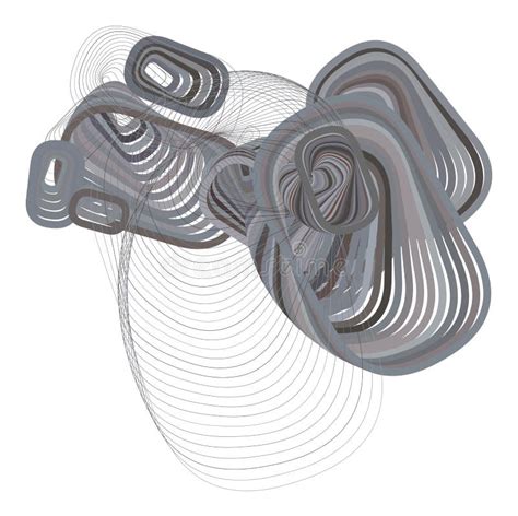 Abstract Conceptual Geometric Rounded Rectangle Pattern Cover Shape Vector And Effect Stock