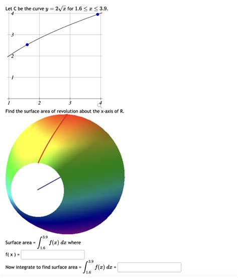 Solved Find The Surface Area Of Revolution About The X Axis