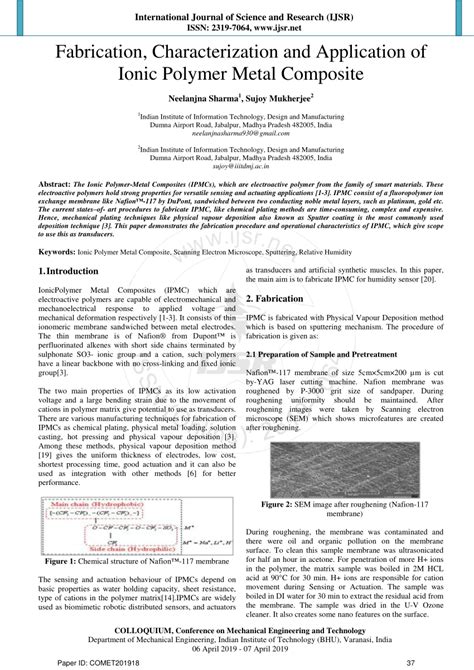 PDF Fabrication Characterization And Application Of Ionic Polymer Metal Composite