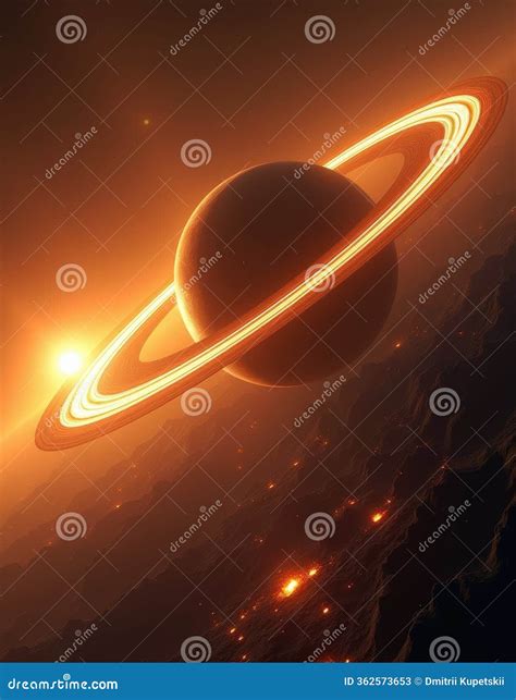 Ringed Majestic Exoplanet Orbiting A Binary Star System Space Themed Branding Sci Fi Book