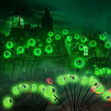 FEEYE Halloween Decorations Solar Eyeball Lights Pack LEDs Waterproof Halloween Scary