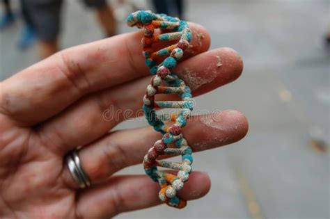 Tactile Exploration Of A Dna Model With Earth Tones Symbolizing