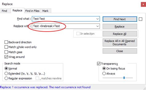Search And Relace How To Put In A Line Break Notepad Community