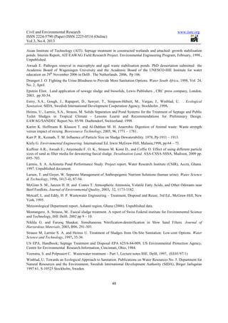 Effects Of Different Solid Loading Rates Of Faecal Sludge On The