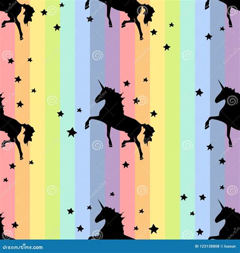 Unicorn Rainbow Pattern Stock Vector Illustration Of Holographic