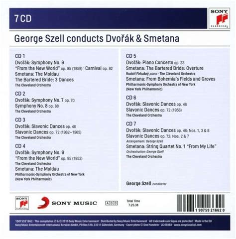 George Szell Conducts Dvorak Smetana 7 CDs Jpc