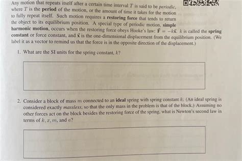 Solved Any Motion That Repeats Itself After A Certain Time