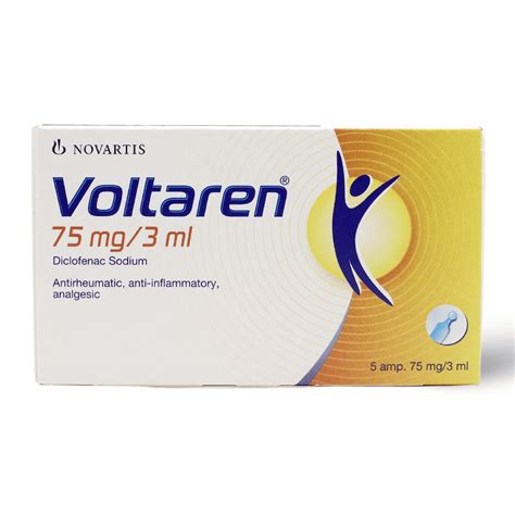 Voltaren Diclofenac Sodium Injection 5 X 75mg3ml Ampules Novartis