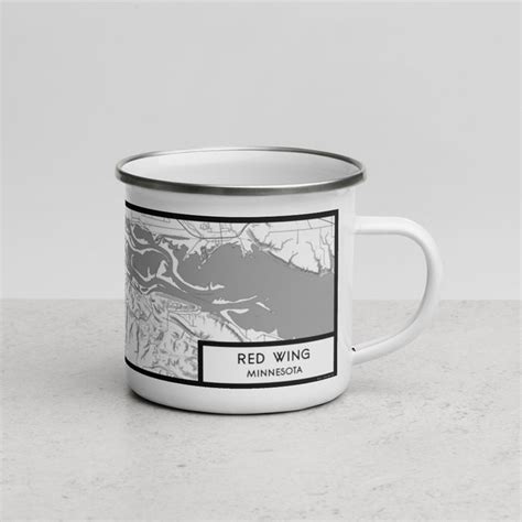 Red Wing Minnesota Map Enamel Mug In Classic — Jace Maps