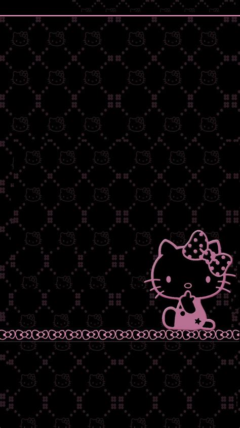 Black Hello Kitty Background