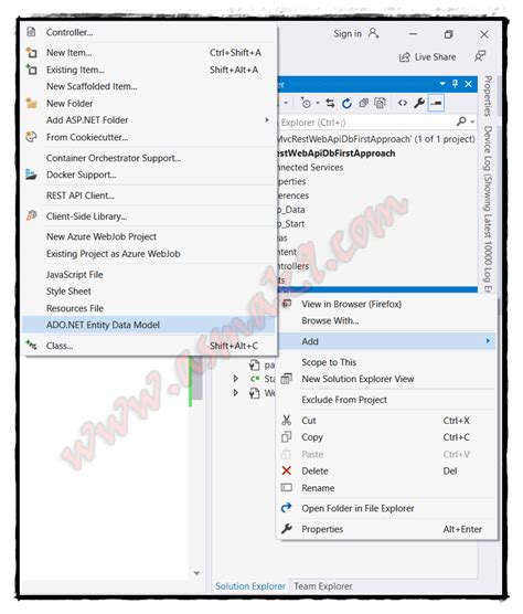 asp mvc rest web api sql server connection using entity framework