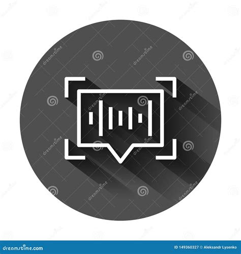 Voice Recognition Icon In Flat Style Authentication Sound Vector Illustration On Black Round