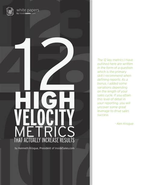 12 High Velocity Metrics That Actually Increase Results Pdf
