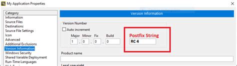 Executable Version String Can Have A Free Postfix Alpha Beta Release Candidate Ni