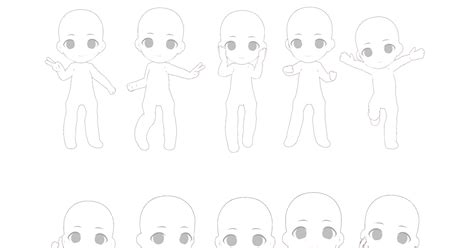 トレス可 【トレス素材】二頭身立ち絵ポーズ集 こばやしのイラスト Pixiv