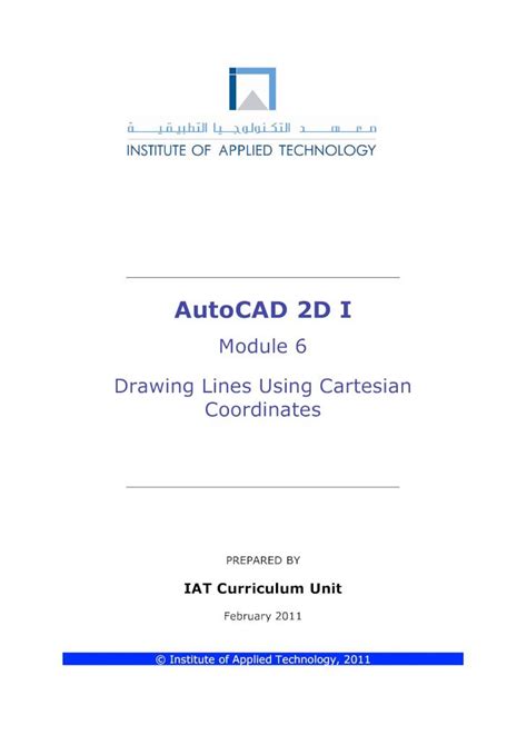 Pdf Autocad 2d I · Atm1020 Autocad 2d I Module 6 Drawing Lines