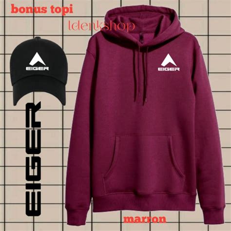 Jual Hoodie Switer Cubluk Marron Pendaki Gunung Logo Putih Free Topi