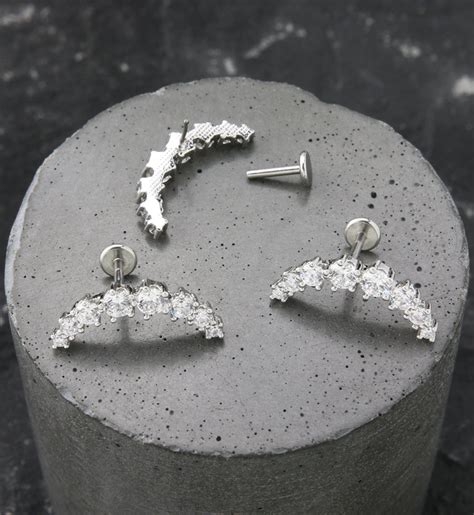 Arc Cz Stainless Steel Threadless Labret