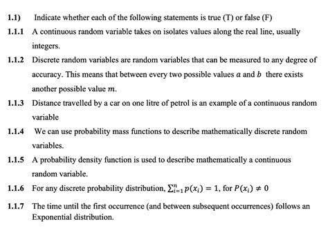 solved 1 1 indicate whether each of the following