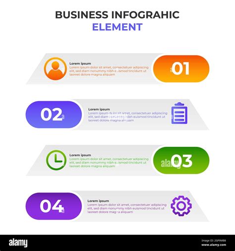 four steps gradient infographic element with business icon infographic