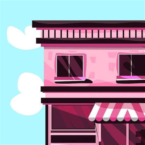 Plantilla De Ilustración Del Edificio De La Tienda Vector Premium
